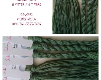 Hand Painted Matt Cotton Floss WILLOW GREEN Hand Dyed Thread | Etsy