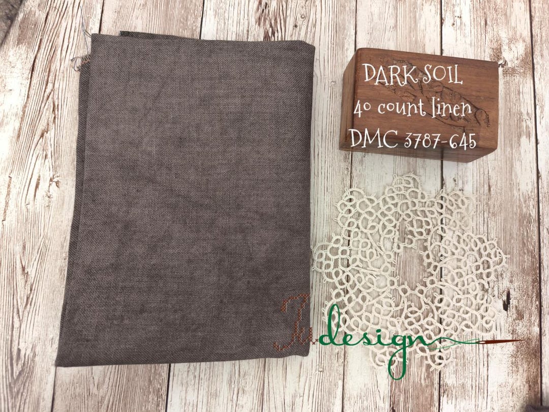 40 Count DARK SOIL Hand Dyed Linen for Cross Stitch, Hardanger ...