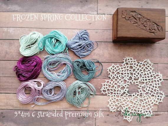 9 Skeins of Premium Silk FROZEN SPRING Collection Hand Dyed | Etsy