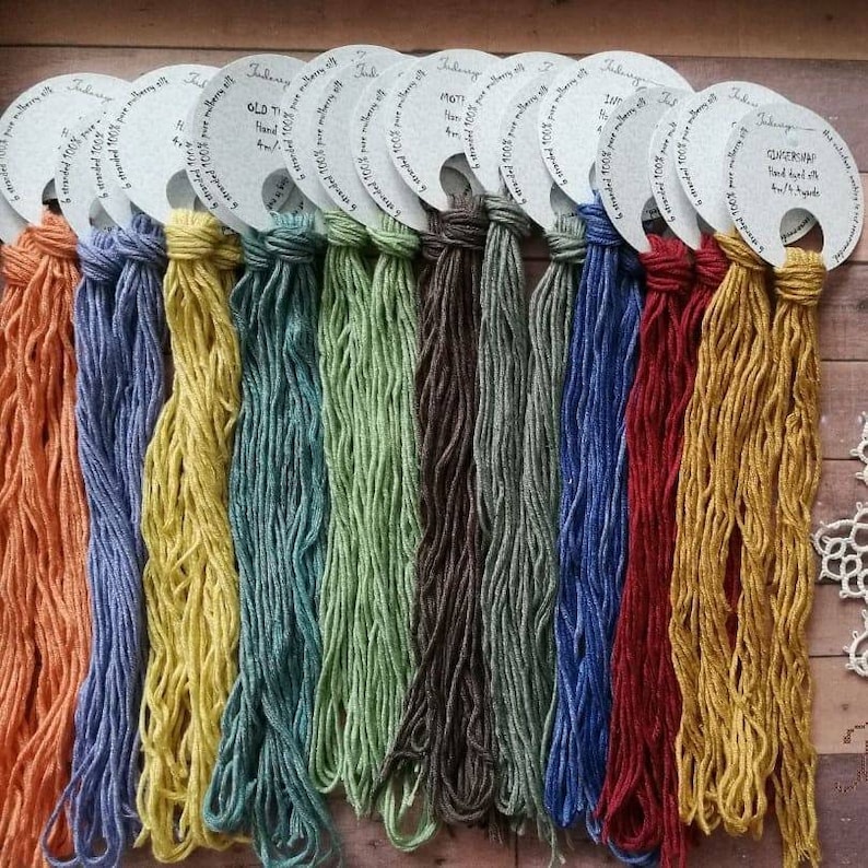 Hand Dyed Stranded Silk Floss MOTHER BEAR Hand Dyed Thread for - Etsy
