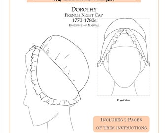 E-PATTERN Élise 1770s Cap G105B 18th Century Fancy Cap Pattern Hand ...