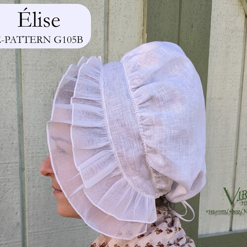 E-PATTERN Élise 1770s Cap G105B 18th Century - Etsy