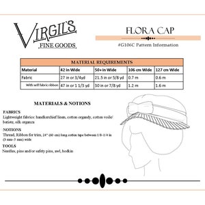 E-PATTERN "flora" Cap 1780s | G106C | 18th Century Millinery | Simple ...