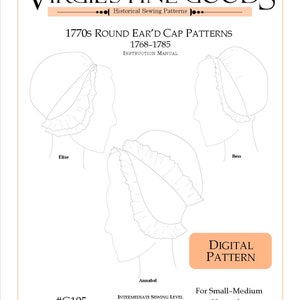 1770s Round Ear'd Caps Bundle | G105 | E-pattern | 18th Century ...