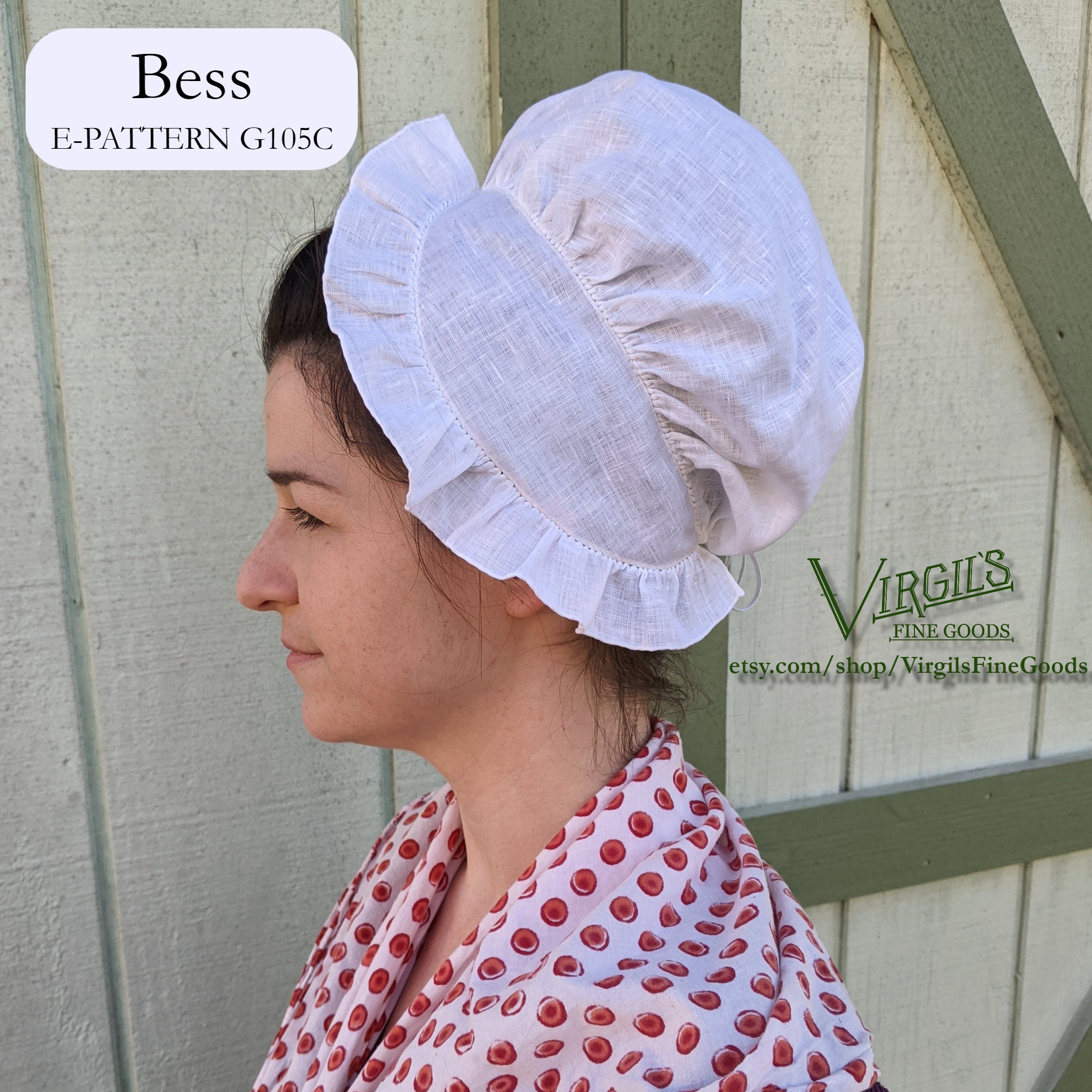 E-PATTERN "bess" Cap 1770s | G105C | 18th Century Millinery | Simple ...
