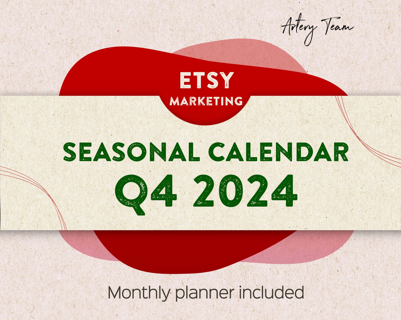 Etsy Marketing Calendar for Q4 2024 Oct, Nov, Dec Calendar Digital ...