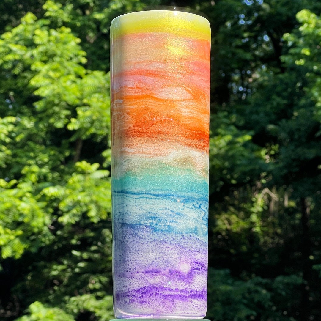 Beach Sunset Summery Colorful Sparkling Resin Tumbler in 4 Sizes ...