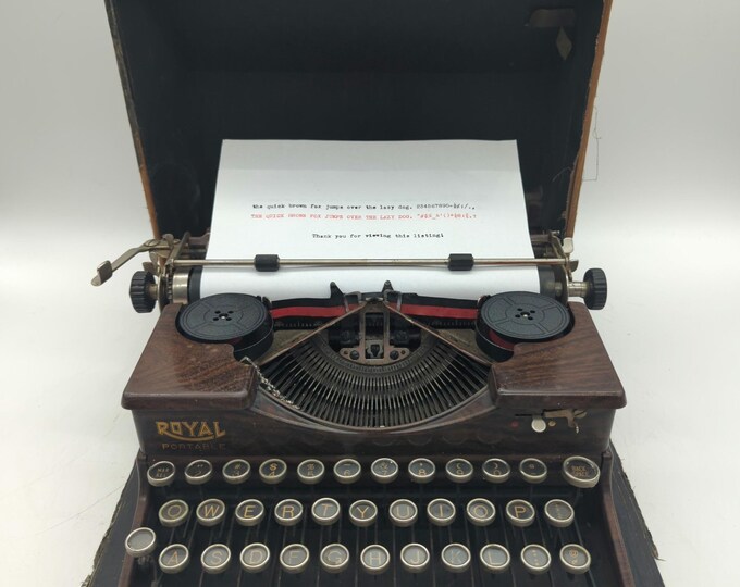 1928 Royal Model P Typewriter With Wood Grain Finish and Case - Etsy