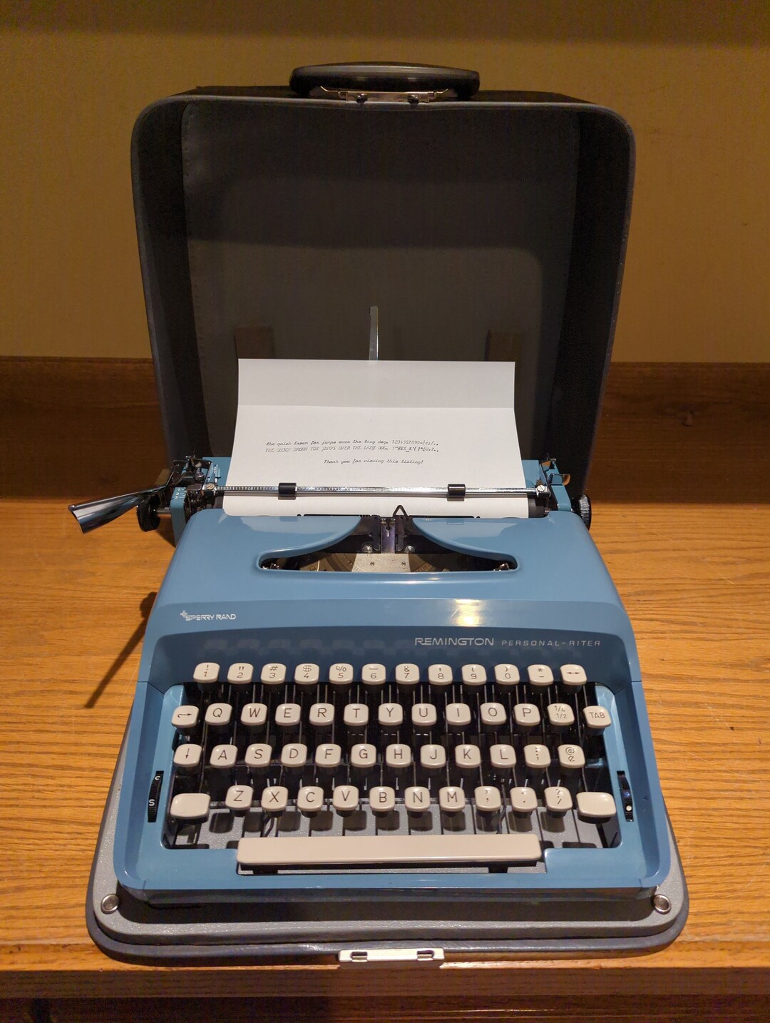 Cursive 1960's Blue Remington Personal-riter Portable Typewriter With ...