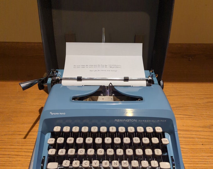 Cursive! 1960's Blue Remington Personal-riter Portable Typewriter With ...