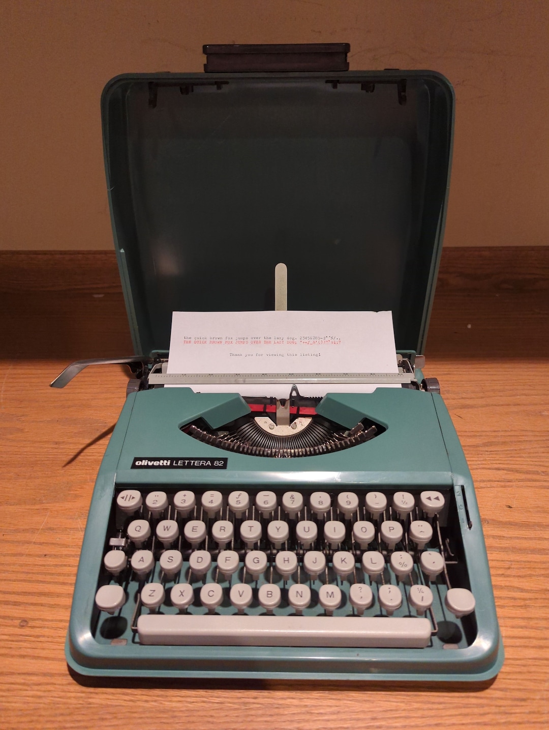 1970's Green Olivetti Lettera 82 Ultra Portable Manual Typewriter With ...