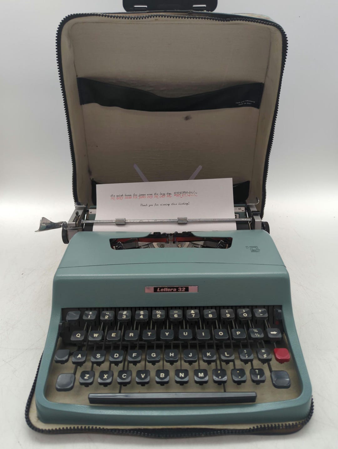Cursive! 1965 Olivetti Lettera 32 Ultra Portable Manual Typewriter With ...
