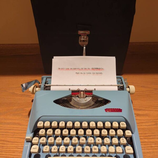 Blue Typewriter - Etsy