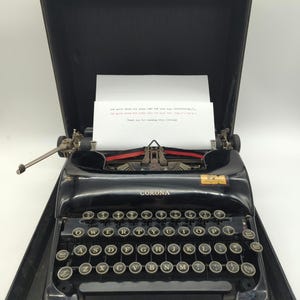 1938 Glossy Black Corona Standard Speedline Series 2C Portable ...