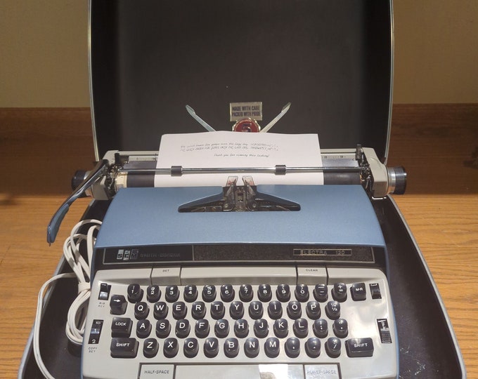Cursive! 1960's Blue Smith Corona Electra 120 Portable Electric ...