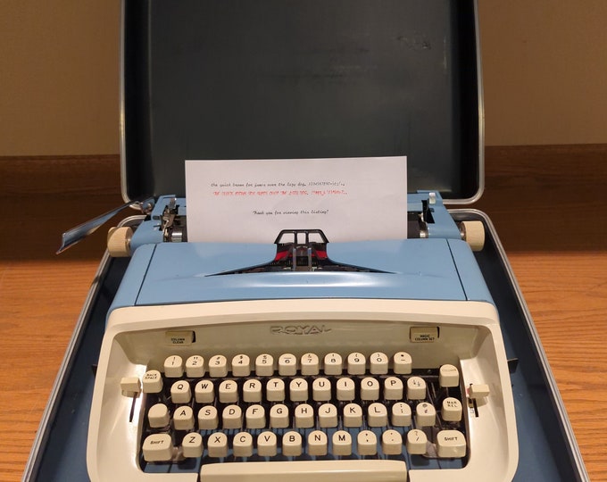 Cursive! 1965 Baby Blue Royal Aristocrat Portable Typewriter With ...