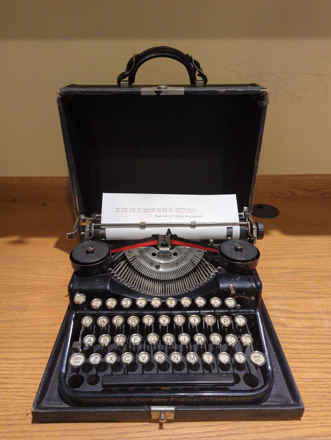 1926 Piano Black Underwood Standard Portable 4-bank Typewriter With ...