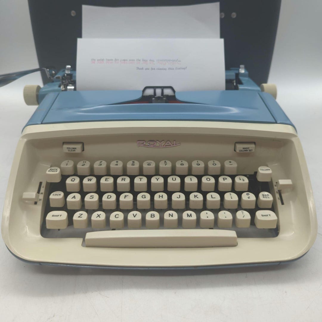 Cursive! 1967 Baby Blue Royal Aristocrat Portable Typewriter With ...