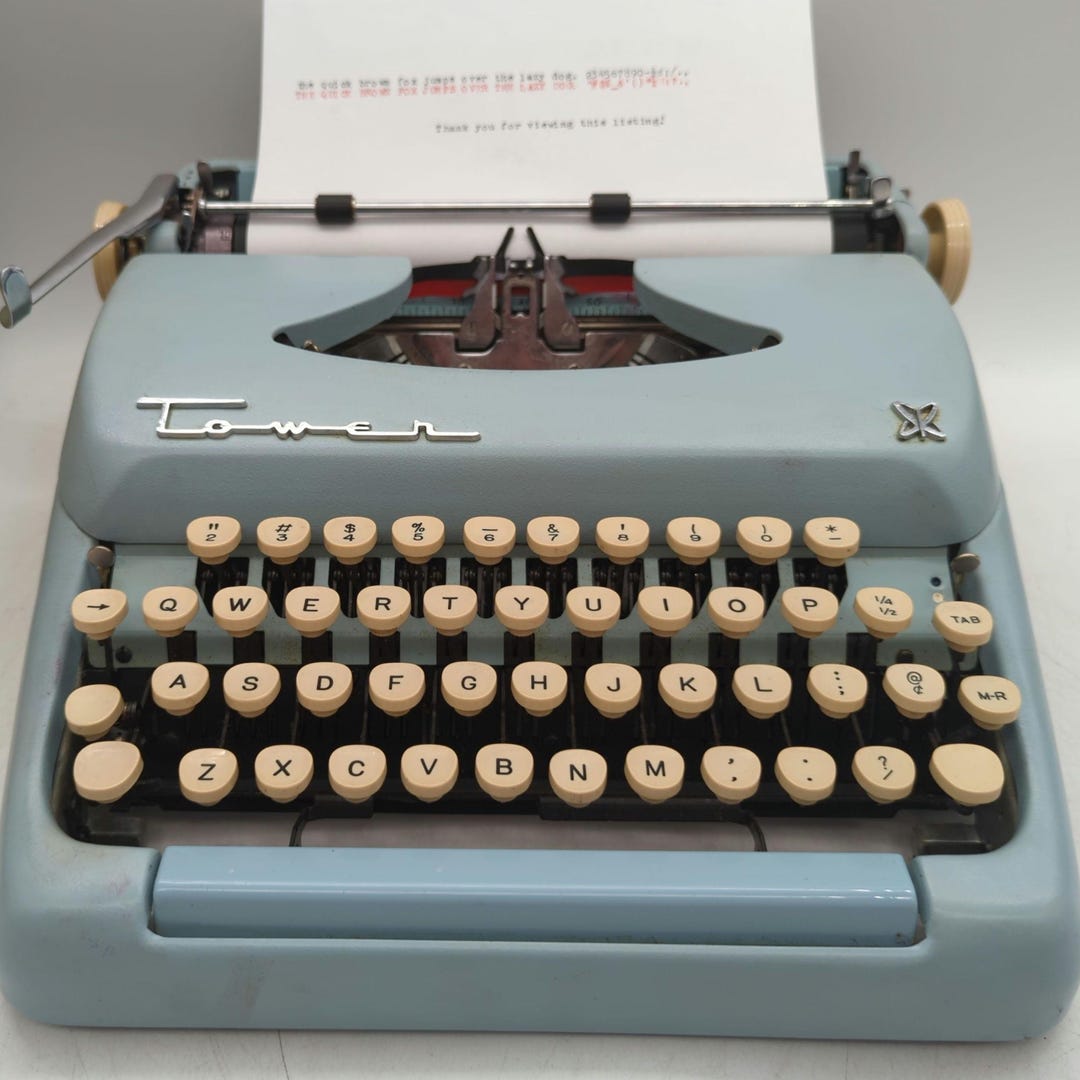 1960 Pastel Blue Sears Tower Tabulator Manual Portable Typewriter - Etsy