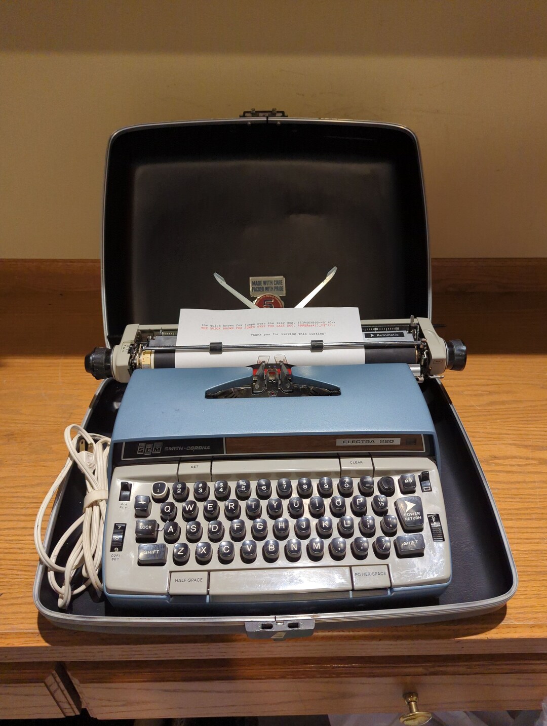 1960's Blue Smith Corona Electra 220 Automatic Portable Electric ...