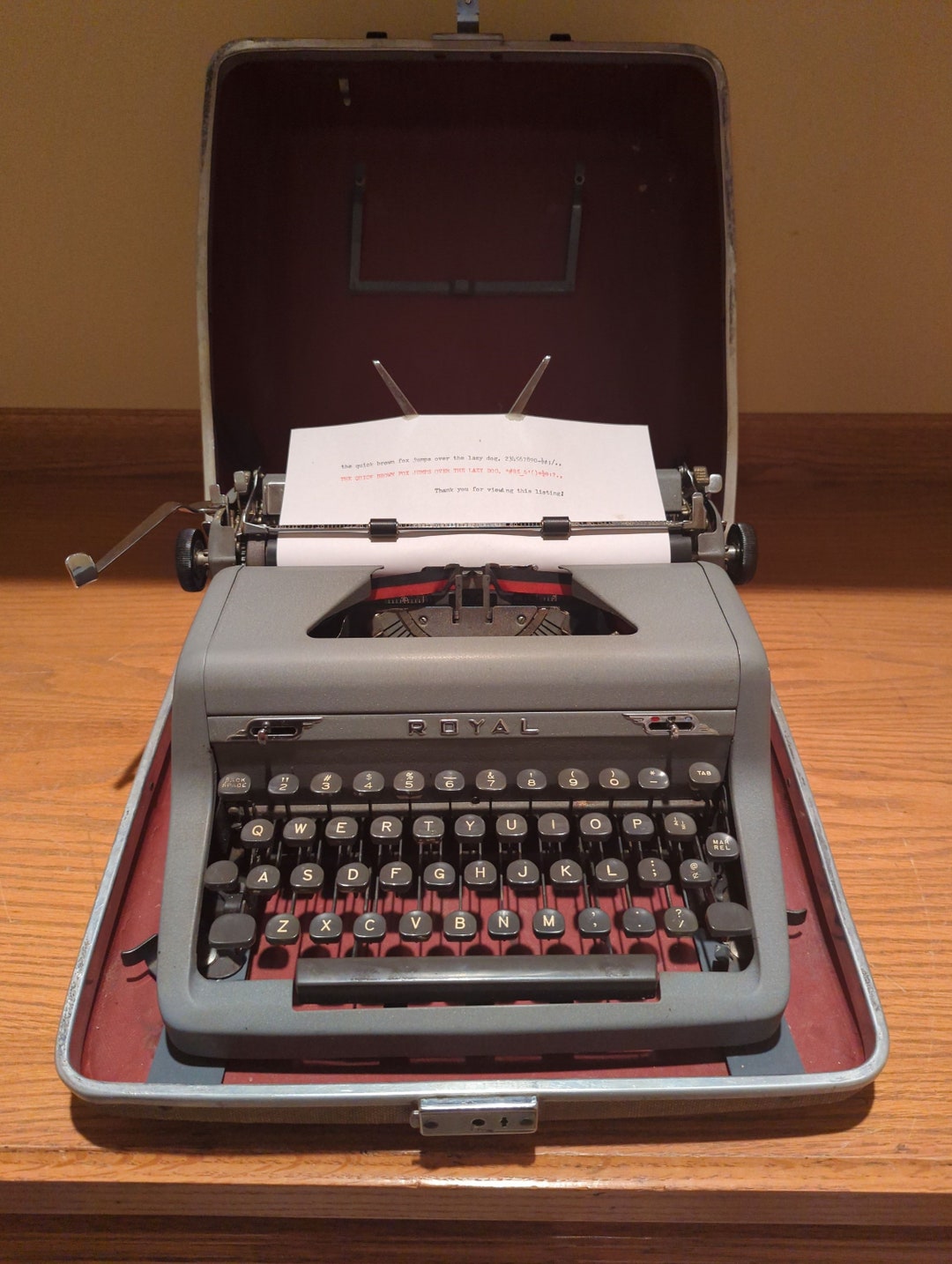 1952 Gray Royal Quiet Deluxe Portable Manual Typewriter With - Etsy
