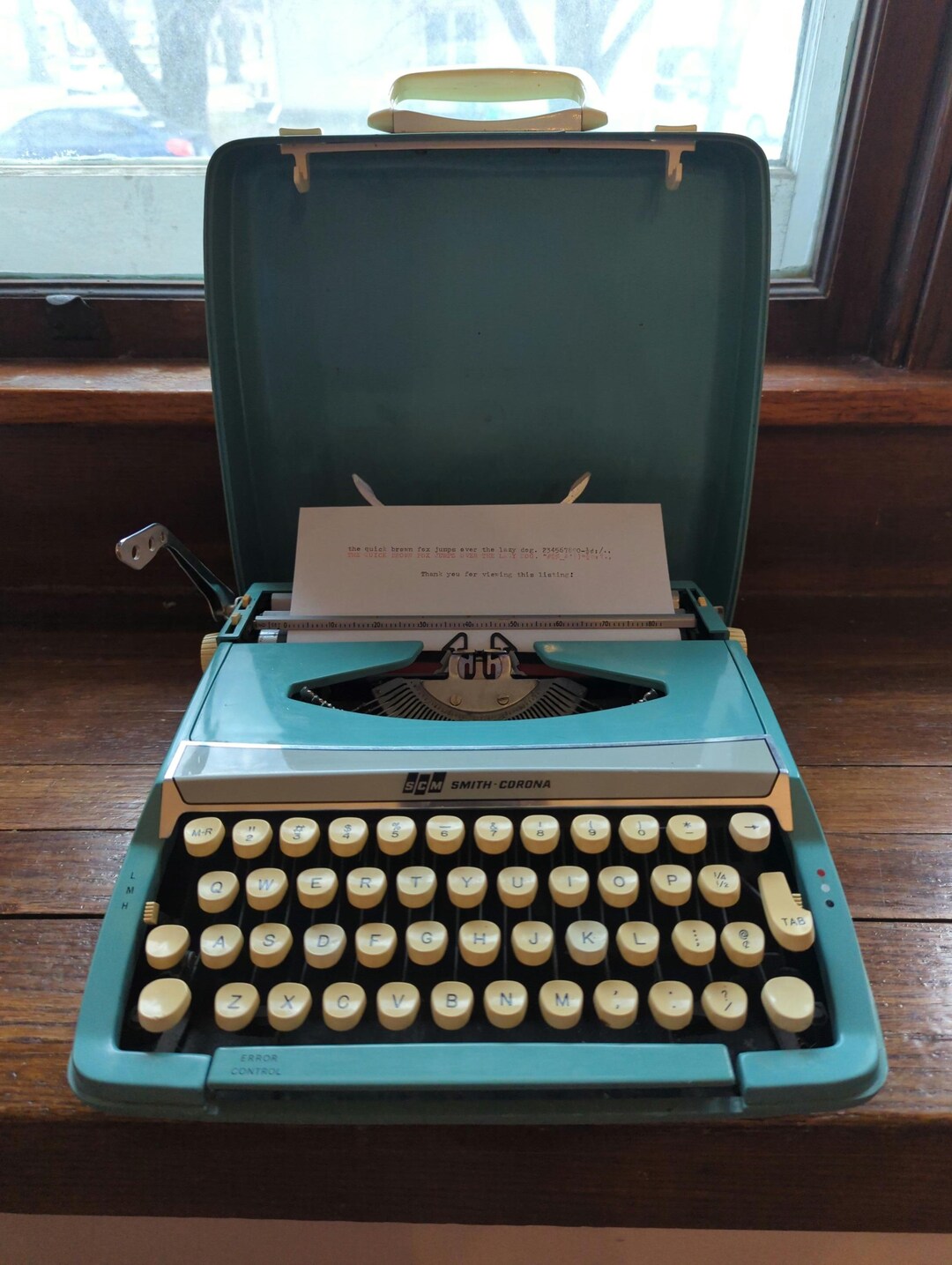 1970's Turquoise Smith Corona Corsair Deluxe Ultra Portable Typewriter ...
