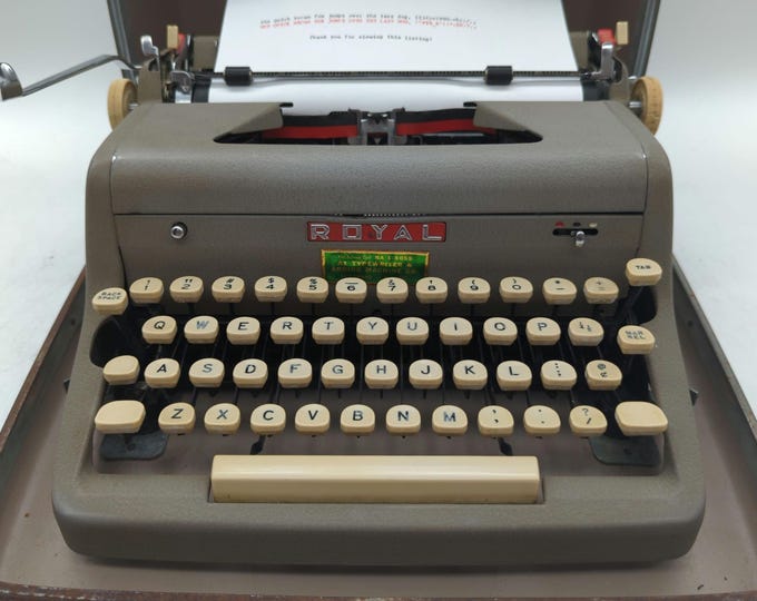 1956 Gray Royal Quiet Deluxe Portable Manual Typewriter With Case - Etsy
