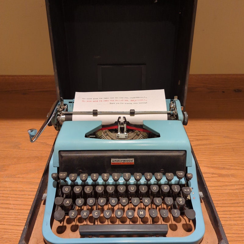 Blue Typewriter - Etsy