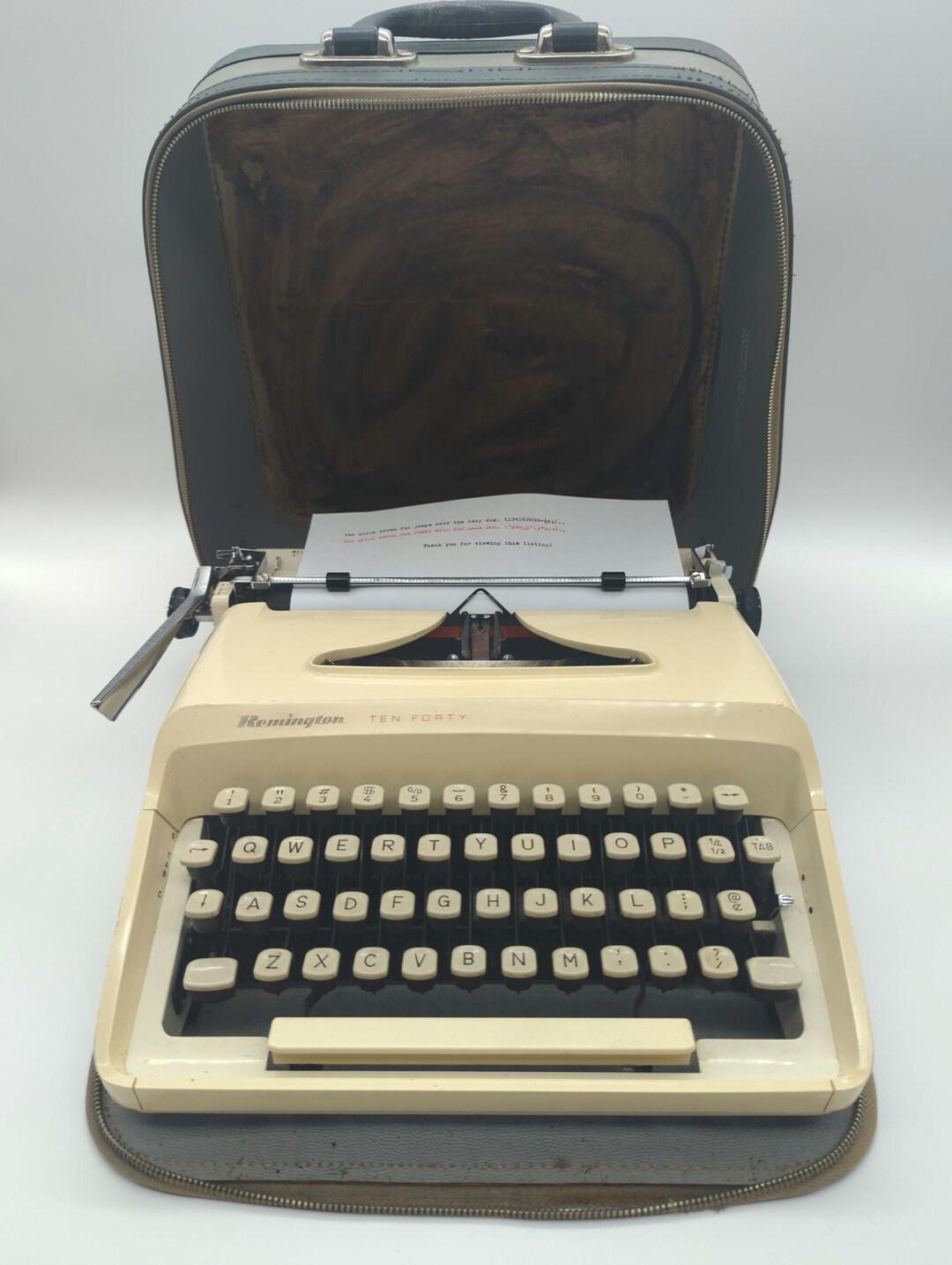 1960's Cream Remington Ten Forty Portable Typewriter With Case - Etsy