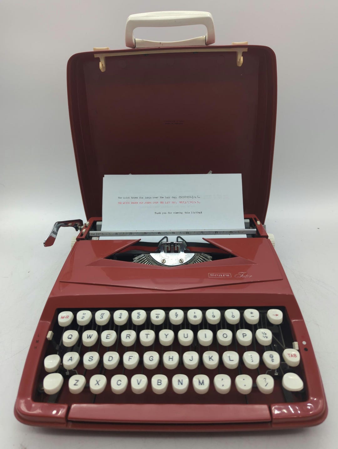 1970's Burnt Orange Sears Tutor Ultra Portable Typewriter With Case - Etsy