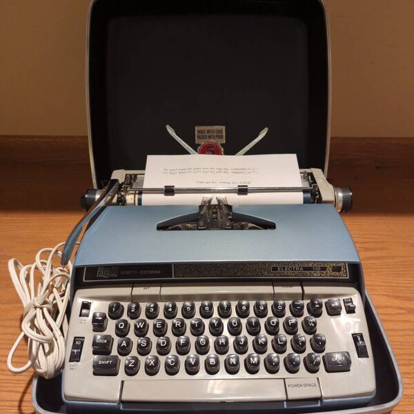 Blue Typewriter - Etsy