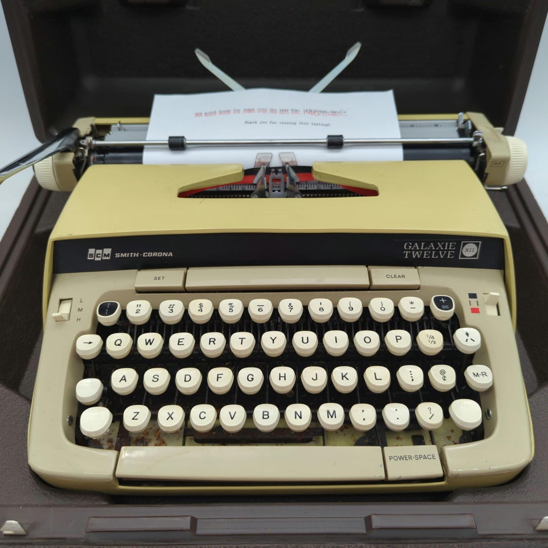 1976 Yellow Smith Corona Galaxie Twelve Manual Portable Typewriter With ...