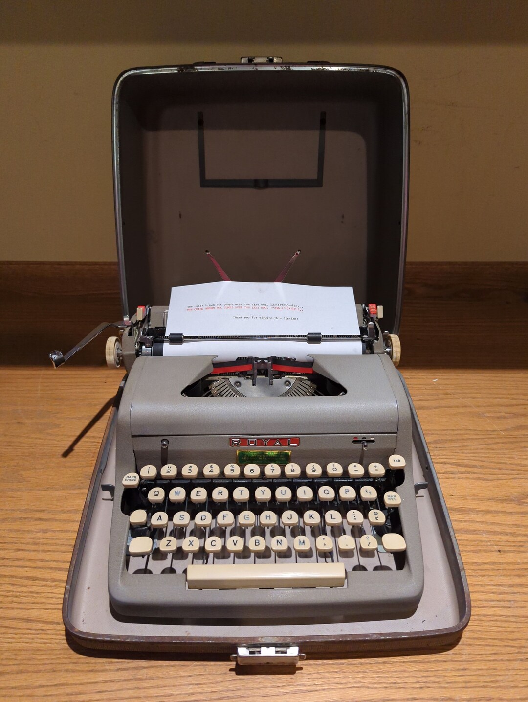 1956 Gray Royal Quiet Deluxe Portable Manual Typewriter With Case - Etsy