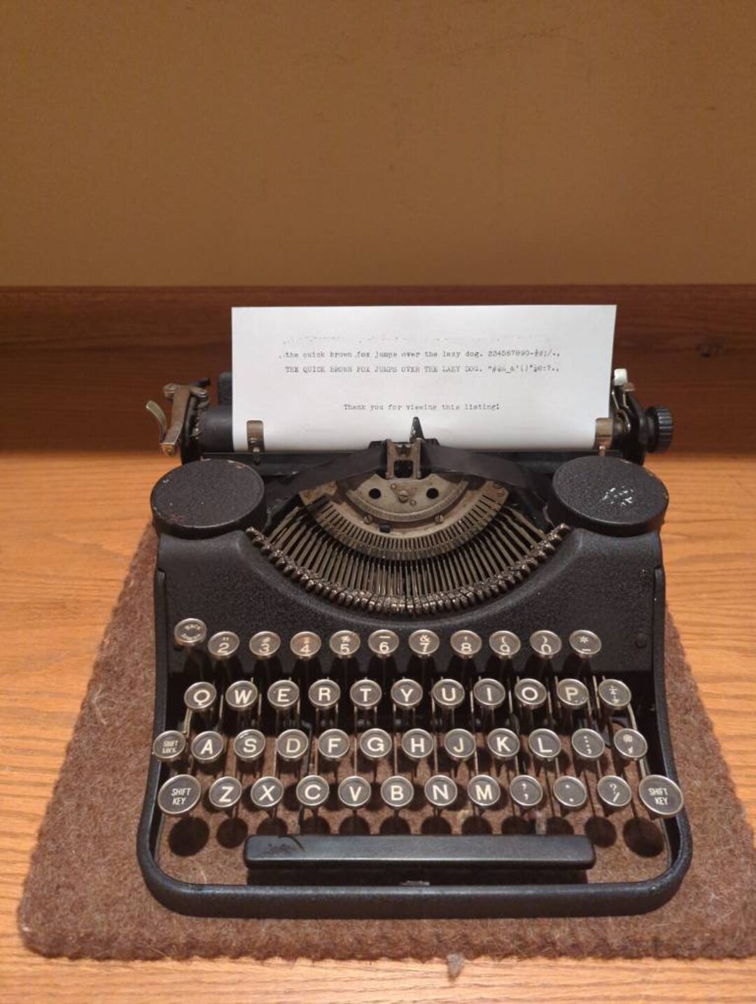1938 Black Underwood Leader Manual Portable Typewriter With Typing Pad ...