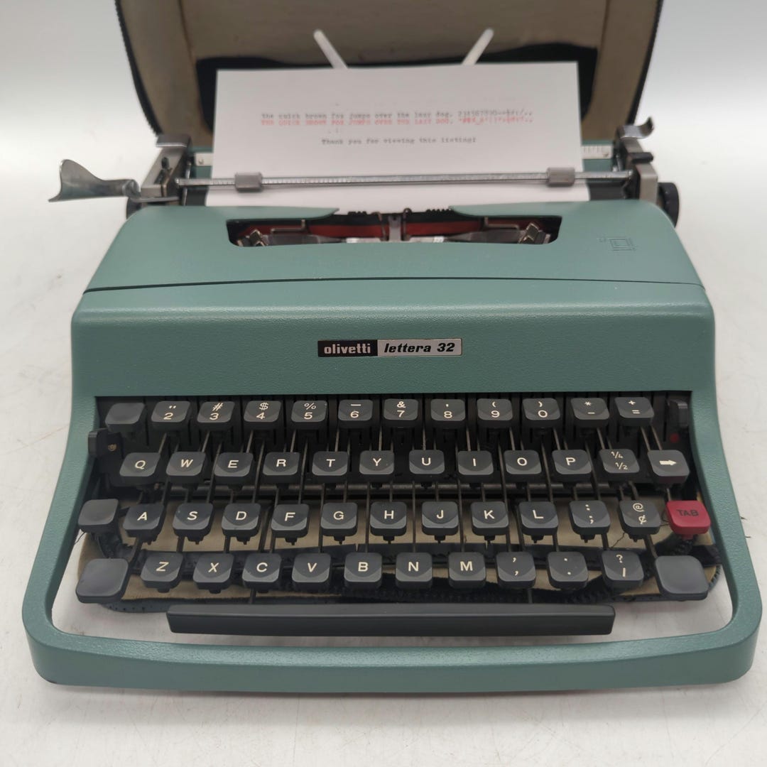 1971 Light Blue Olivetti Lettera 32 Ultra Portable Manual Typewriter ...