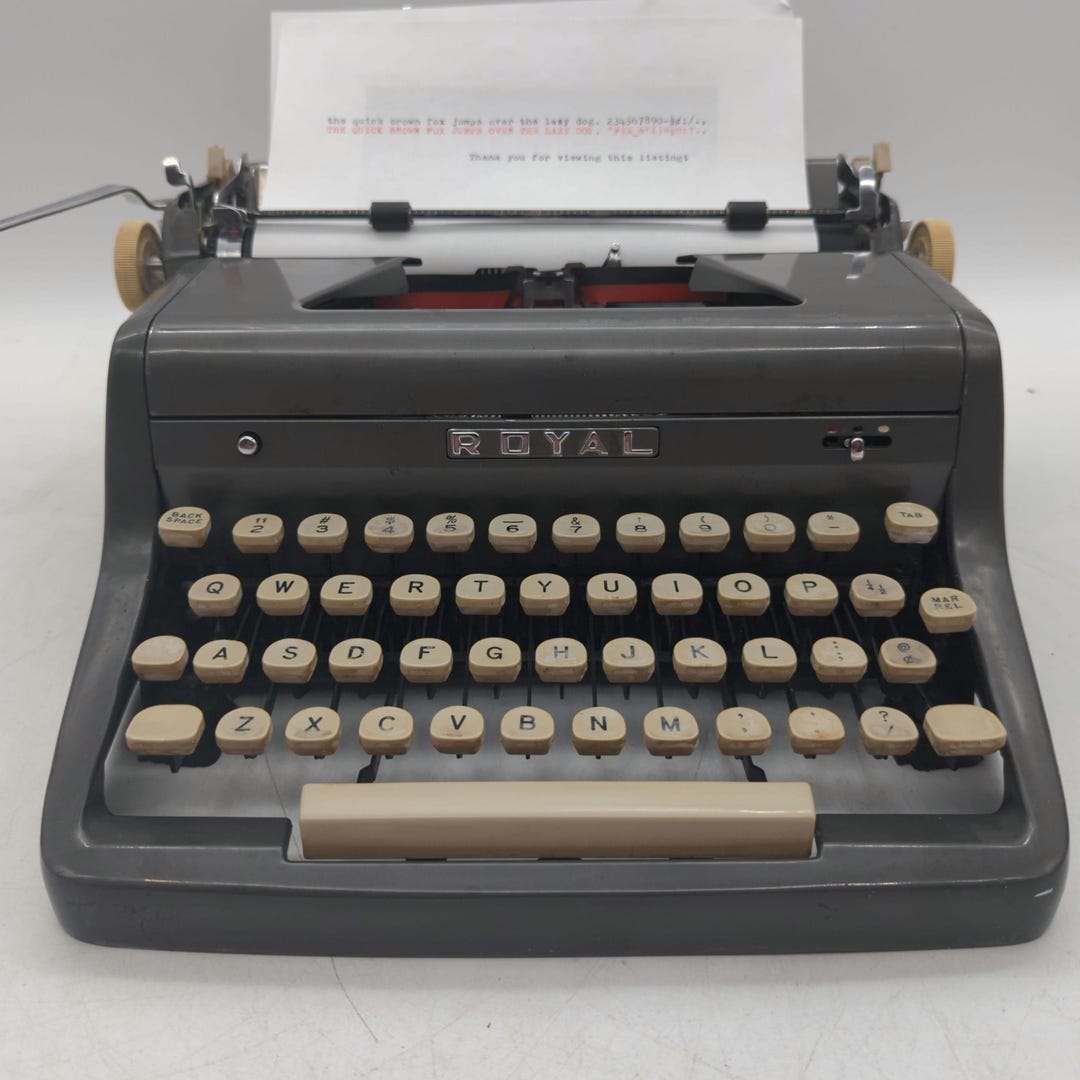 1955 Charcoal Gray Royal Quiet Deluxe Portable Typewriter With Case - Etsy