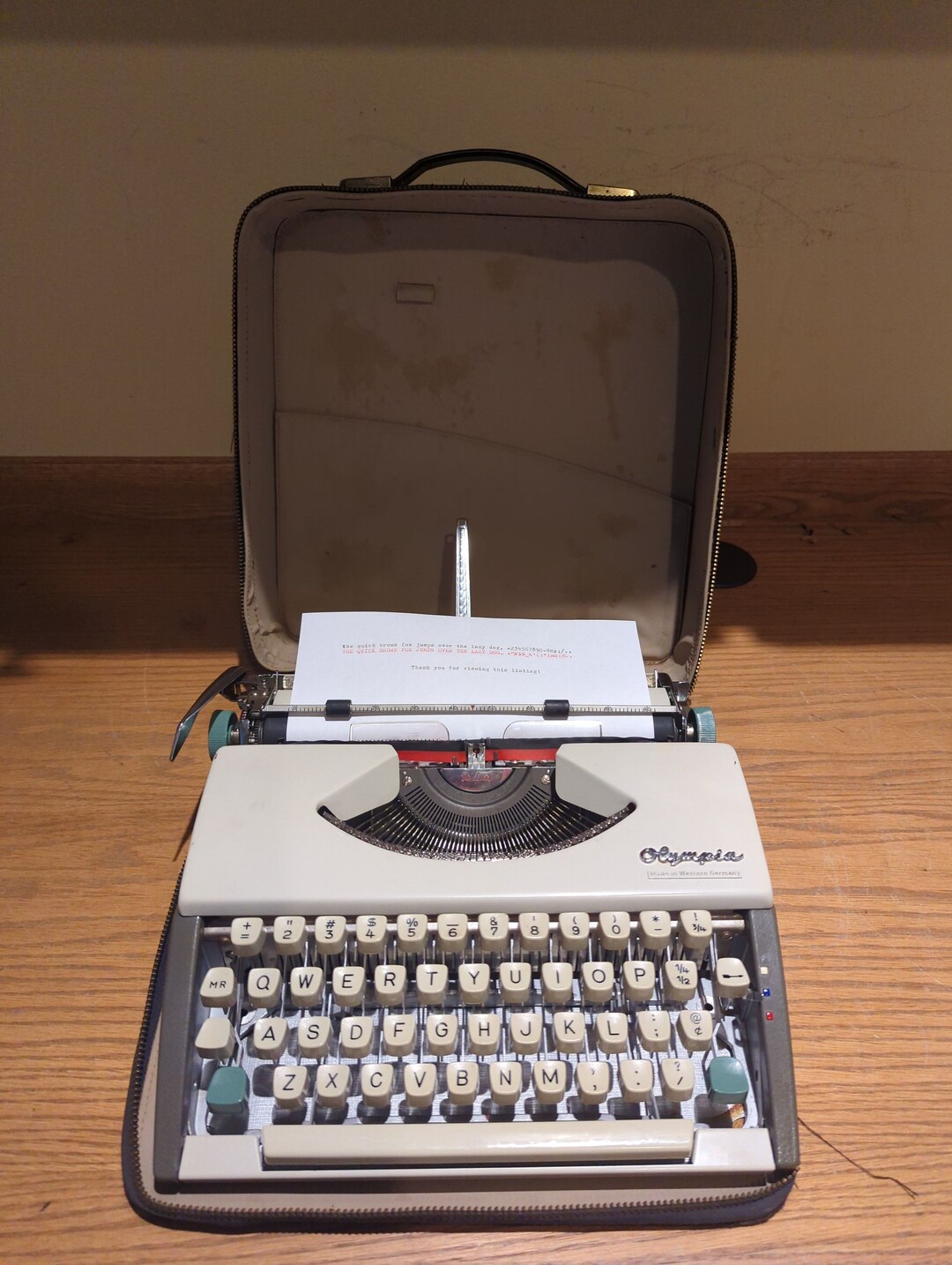 1962 Olympia SF Ultra Portable Manual Typewriter With Carrying Case - Etsy