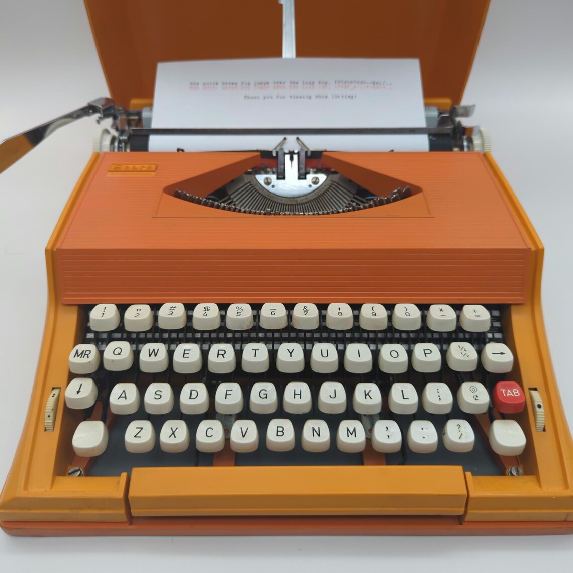 1960's Orange Sears Chevron Portable Manual Typewriter - Etsy