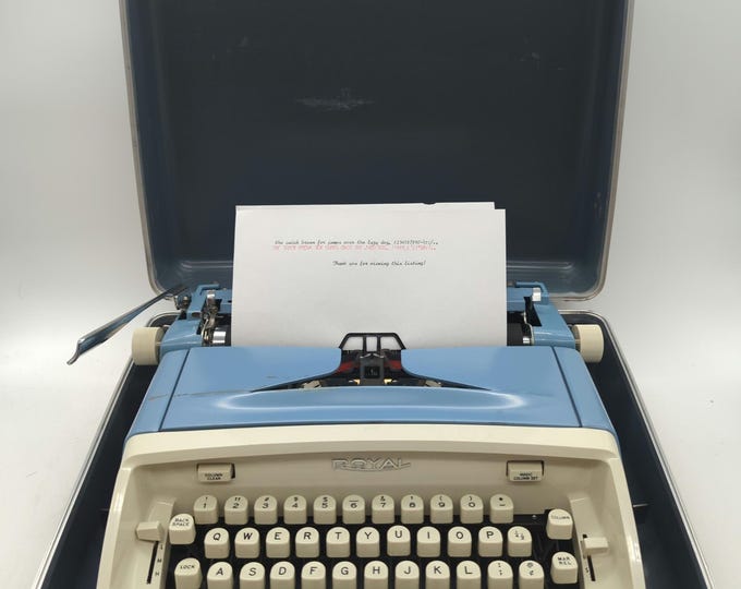 Cursive! 1967 Baby Blue Royal Aristocrat Portable Typewriter With ...