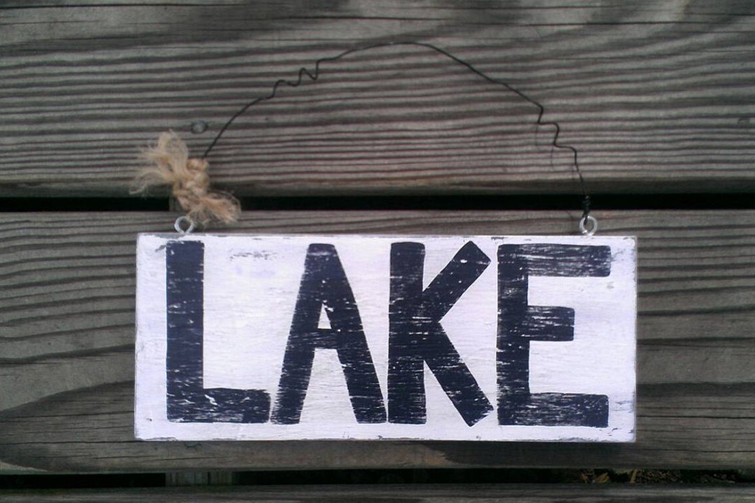 Lake Sign Wood Plaque Coastal Home Decor Indoor Outdoor Sign - Etsy
