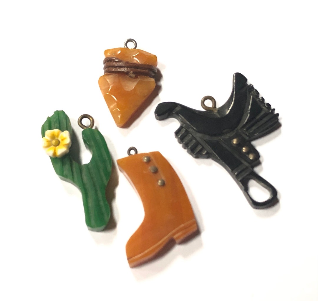 Vintage Bakelite Carved Western Themed Charms Sold Individually - Etsy