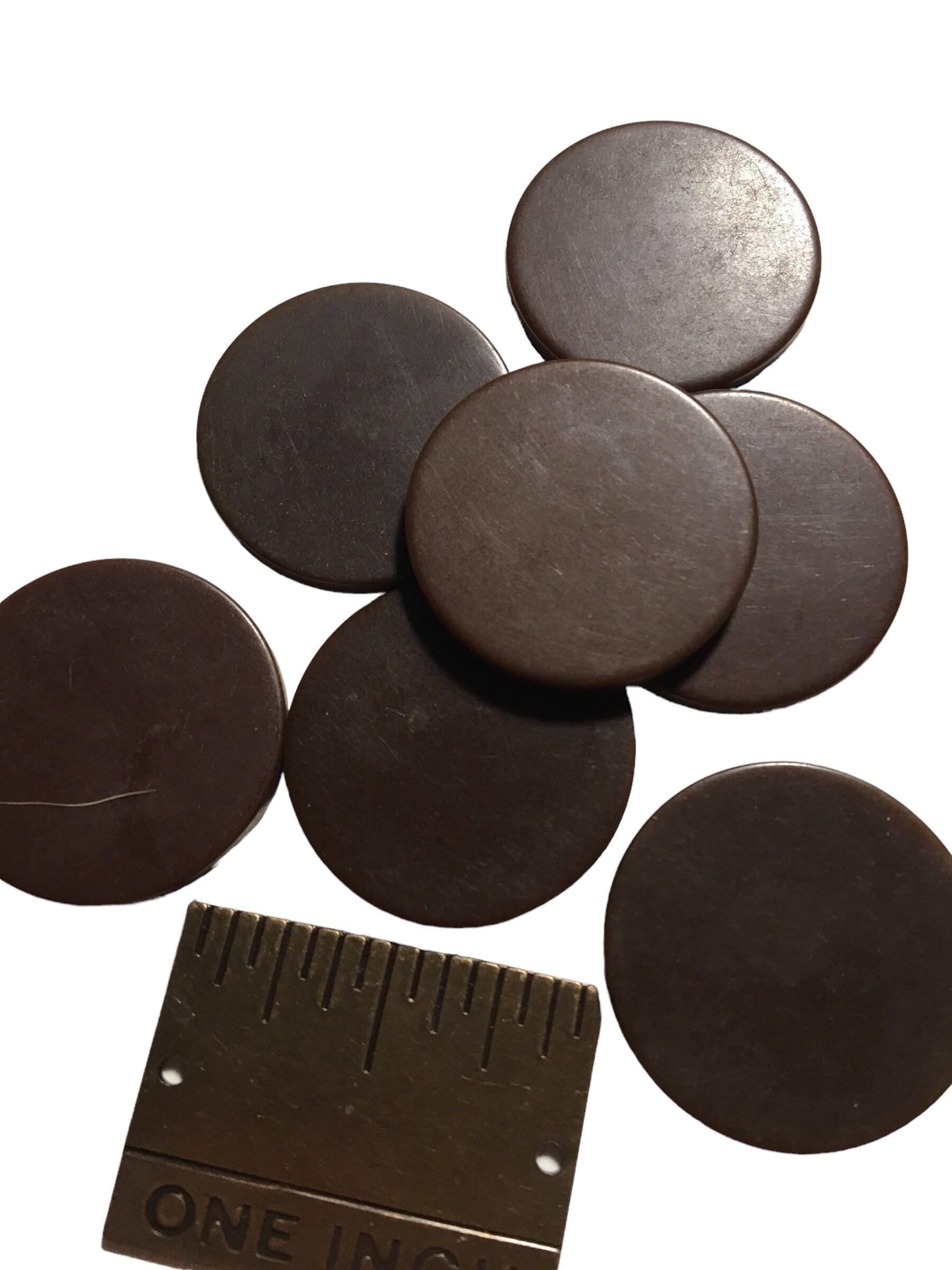 ONE 7/8 in Vintage Chocolate Brown Bakelite Chip Disk Finding Roulette ...