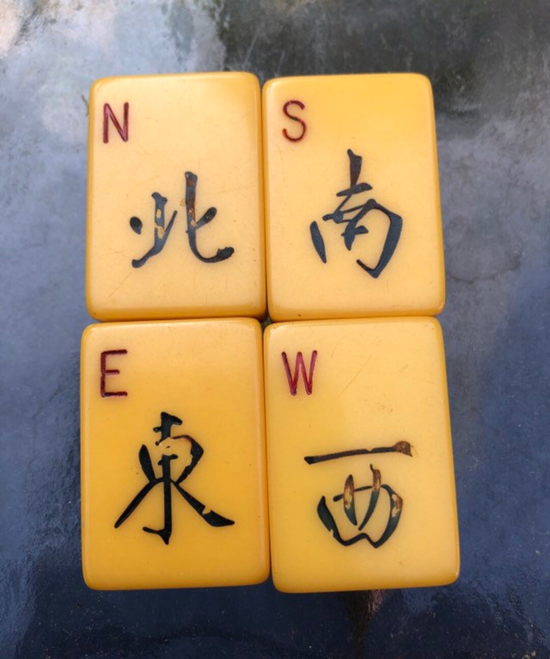 Four Vintage Bakelite Mahjong Wind Tiles 007 - Etsy