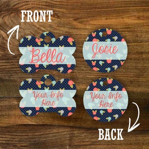 Coral Floral Dog Tag Double Sided -customized Dog Tag -custom Dog Tag ...