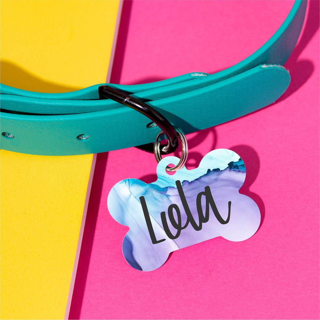 Lola Swirl Dog Tag - Double Sided Customized Dog Tag - Custom Dog Tag ...