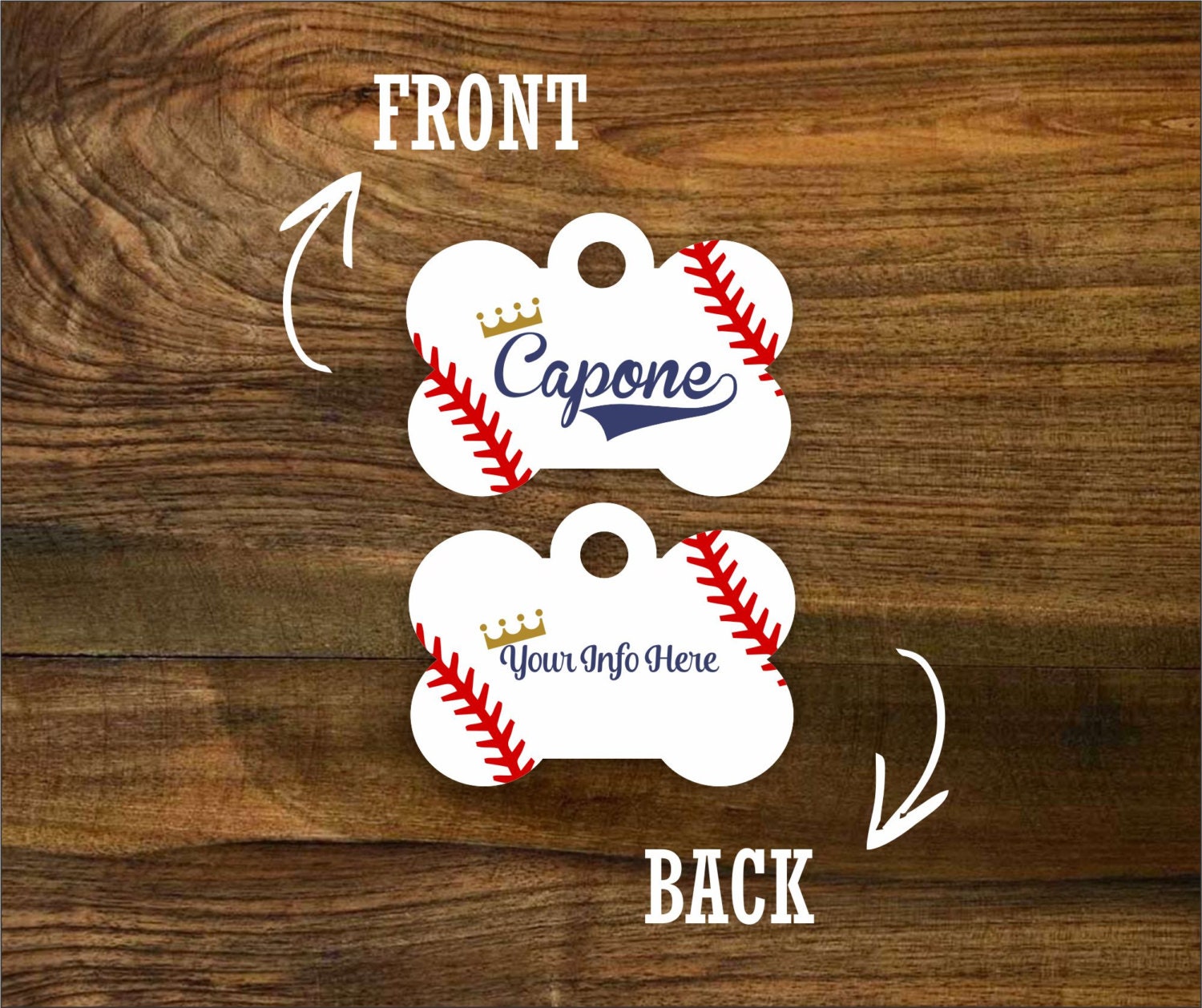 Baseball Dog Tag Double Sided Customized Dog Tag Custom | Etsy