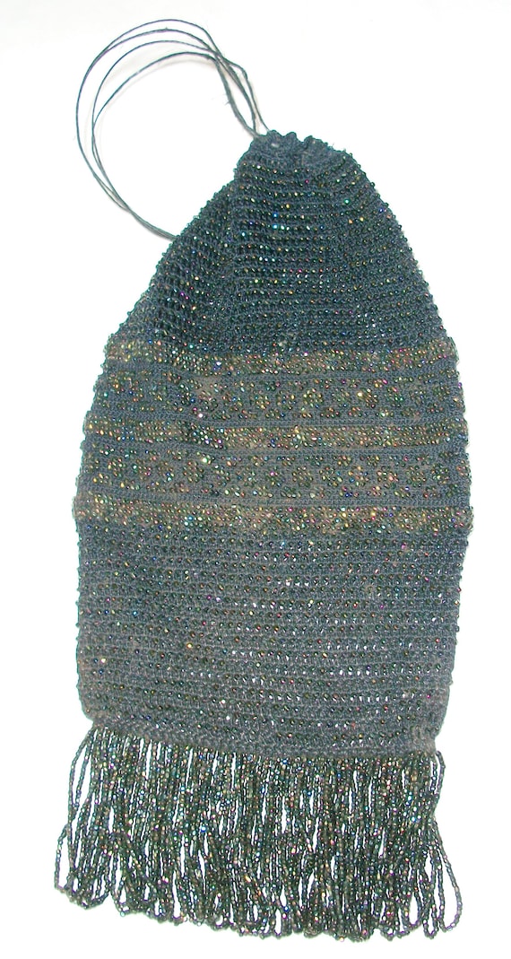 1920s beaded drawstring bag - Gem