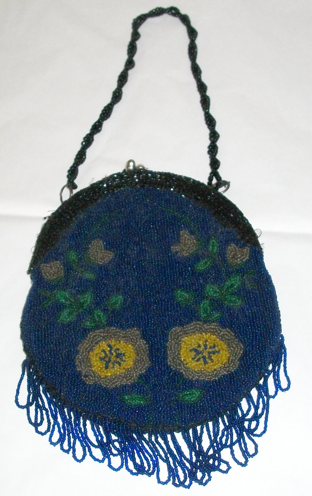Antique Blue Beaded Purse - Etsy