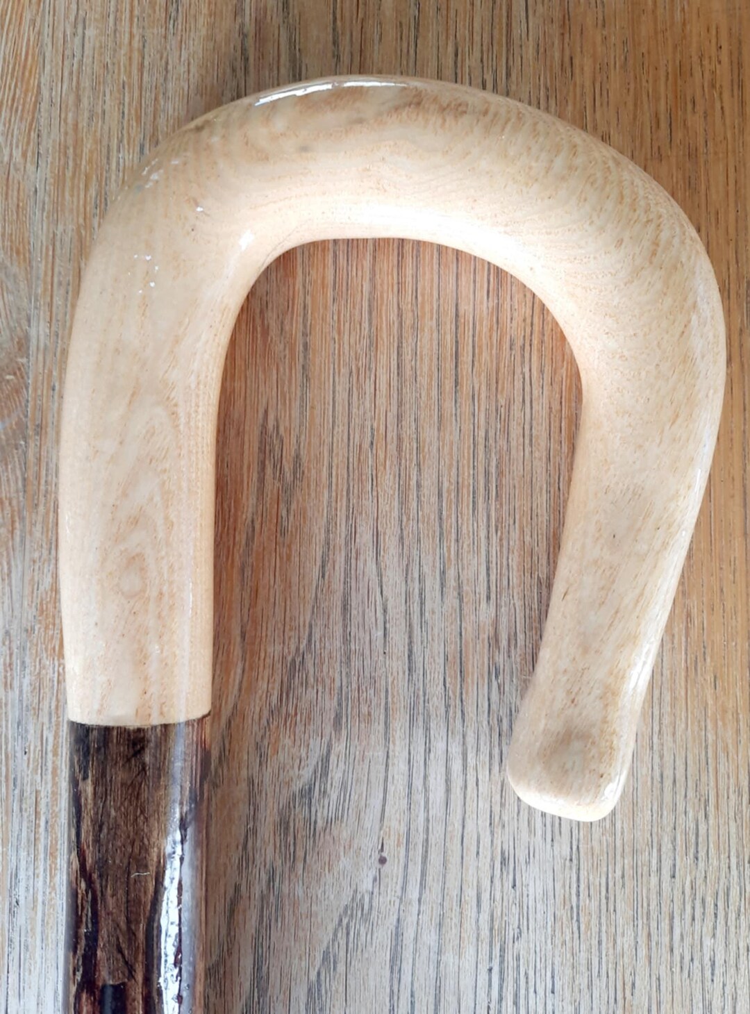 Handmade Crook - Varnished Ash on Hazel - English/scottish Hiking Stick ...