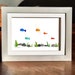 Sea Glass Art Rainbow Fish Seaglass & Pebble Picture Framed Unique ...